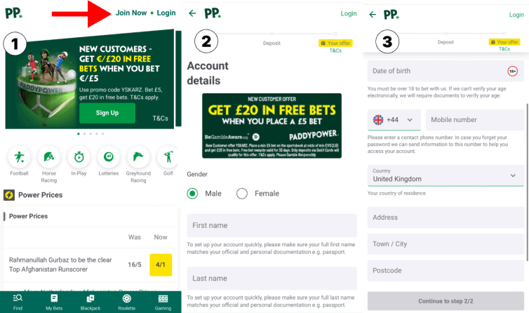 Paddy Power / Login - Horse Racing / Football - App /Support